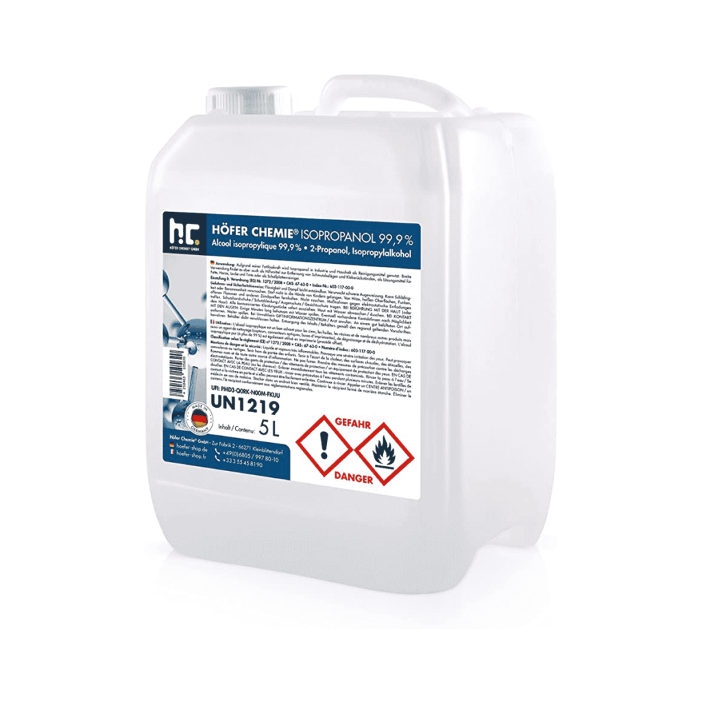 Alcool isopropanol 99.9% Höfer (5L) - 3D Dental Store